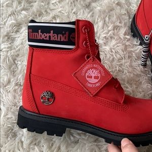 Timberland | Shoes | Timberland Red Suede Boots | Poshmark